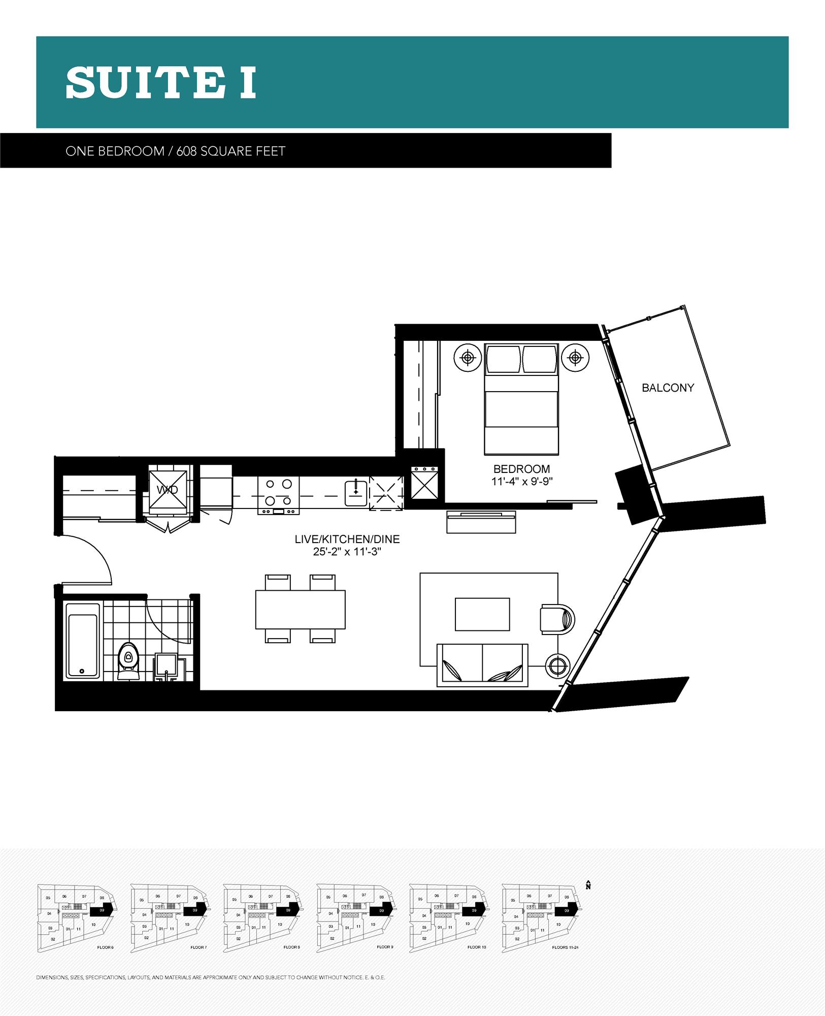 Suite I floor plan at Garrison Point in Toronto, ON
