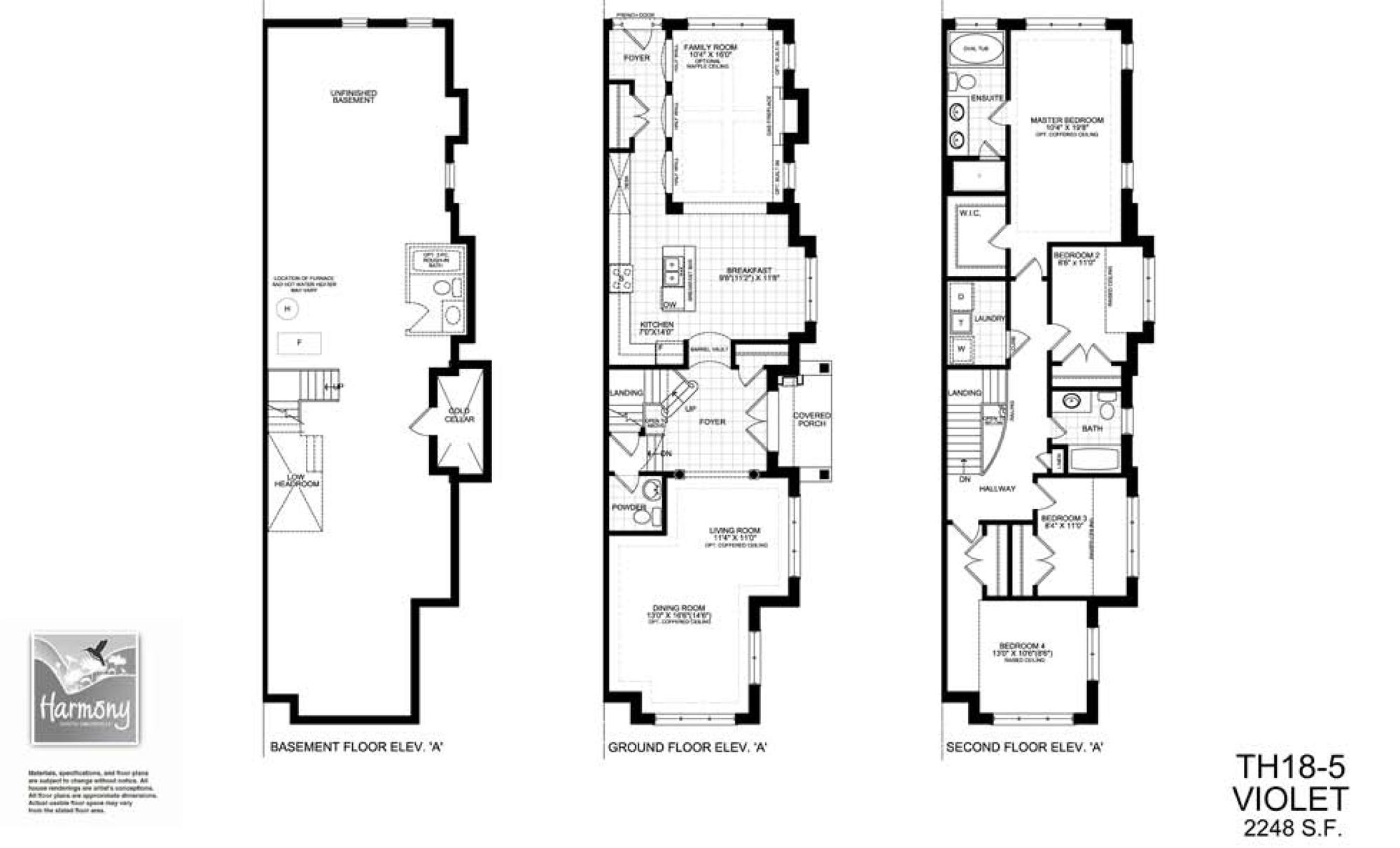 Harmony Townhomes | Violet | Floor Plans and Pricing