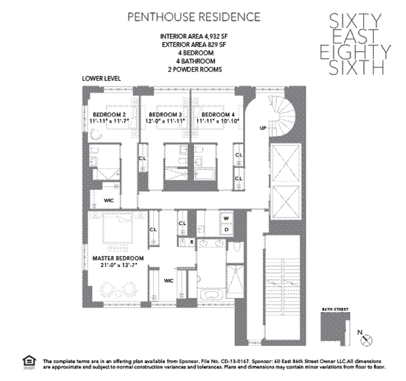 Sixty East Eighty Sixth | PENTHOUSE | Floor Plans and Pricing