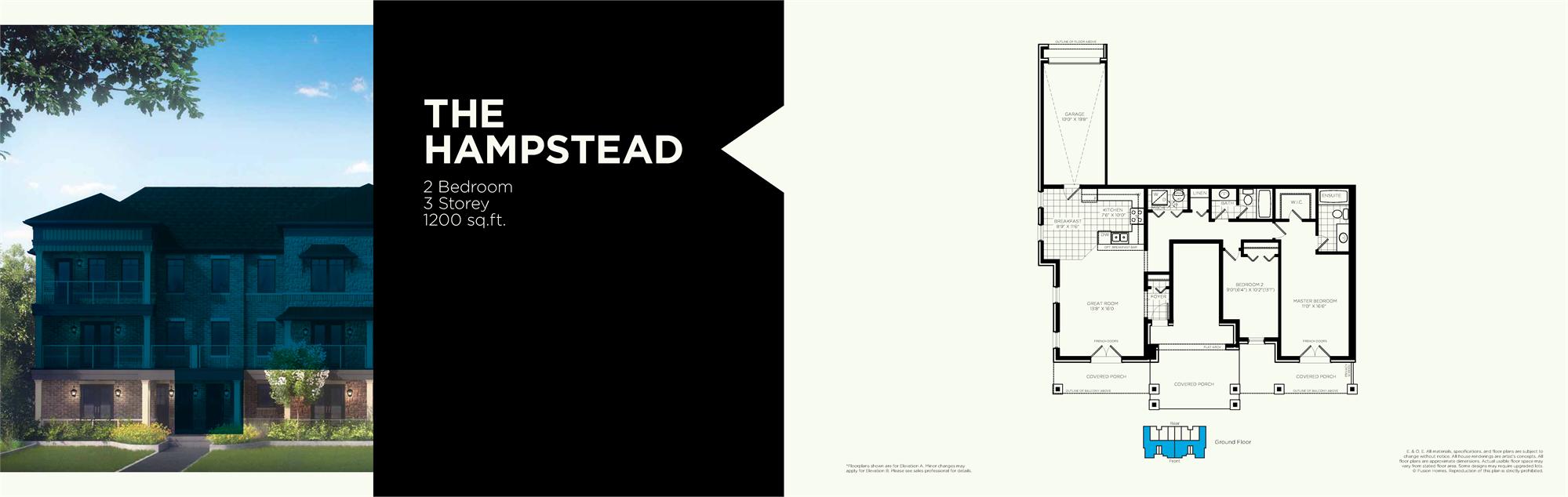 Explorers Walk by Fusion Homes - The Hampstead Floor Plan, Kitchener ON ...