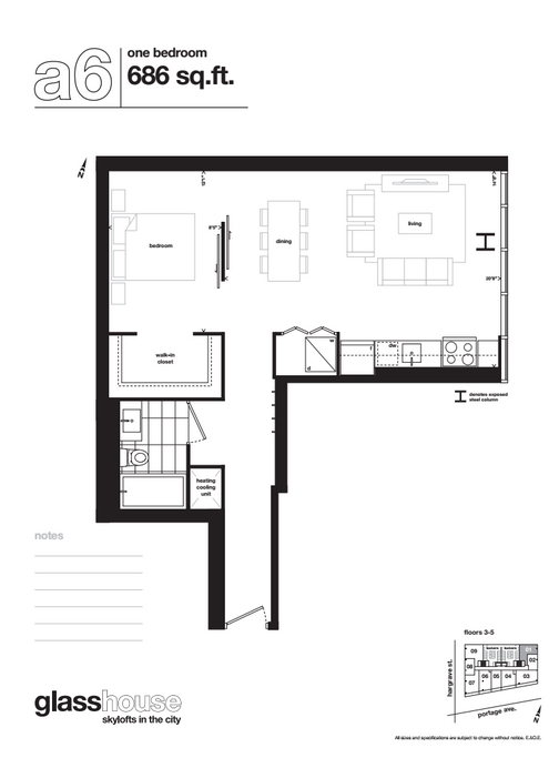 Glasshouse Lofts - A6 Floor Plan, Winnipeg MB | Livabl