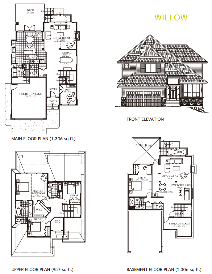 Willow floor plan at Southbrooke in Surrey, BC