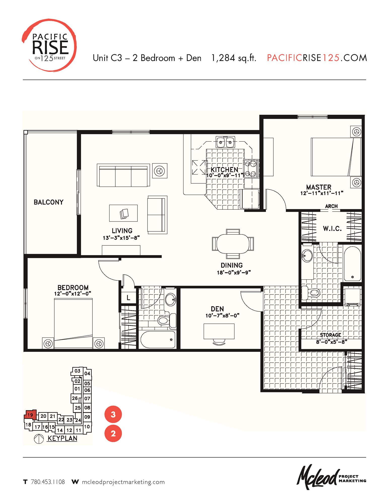 Pacific Rise on 125 Street - C3 Floor Plan, Edmonton AB | Livabl