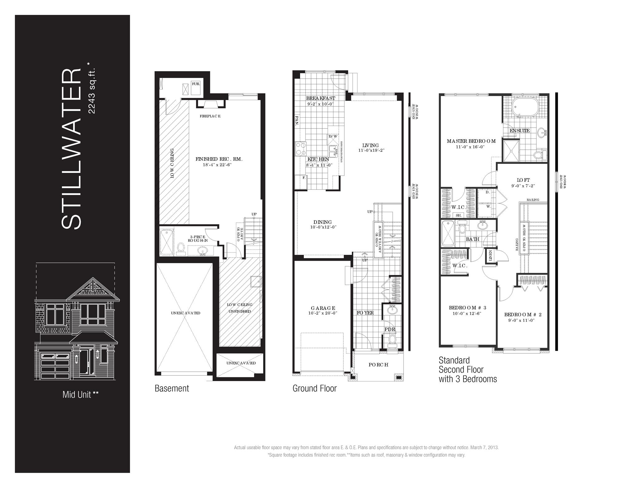 Stillwater floor plan at Kanata Lakes (Richcraft) in Ottawa, ON