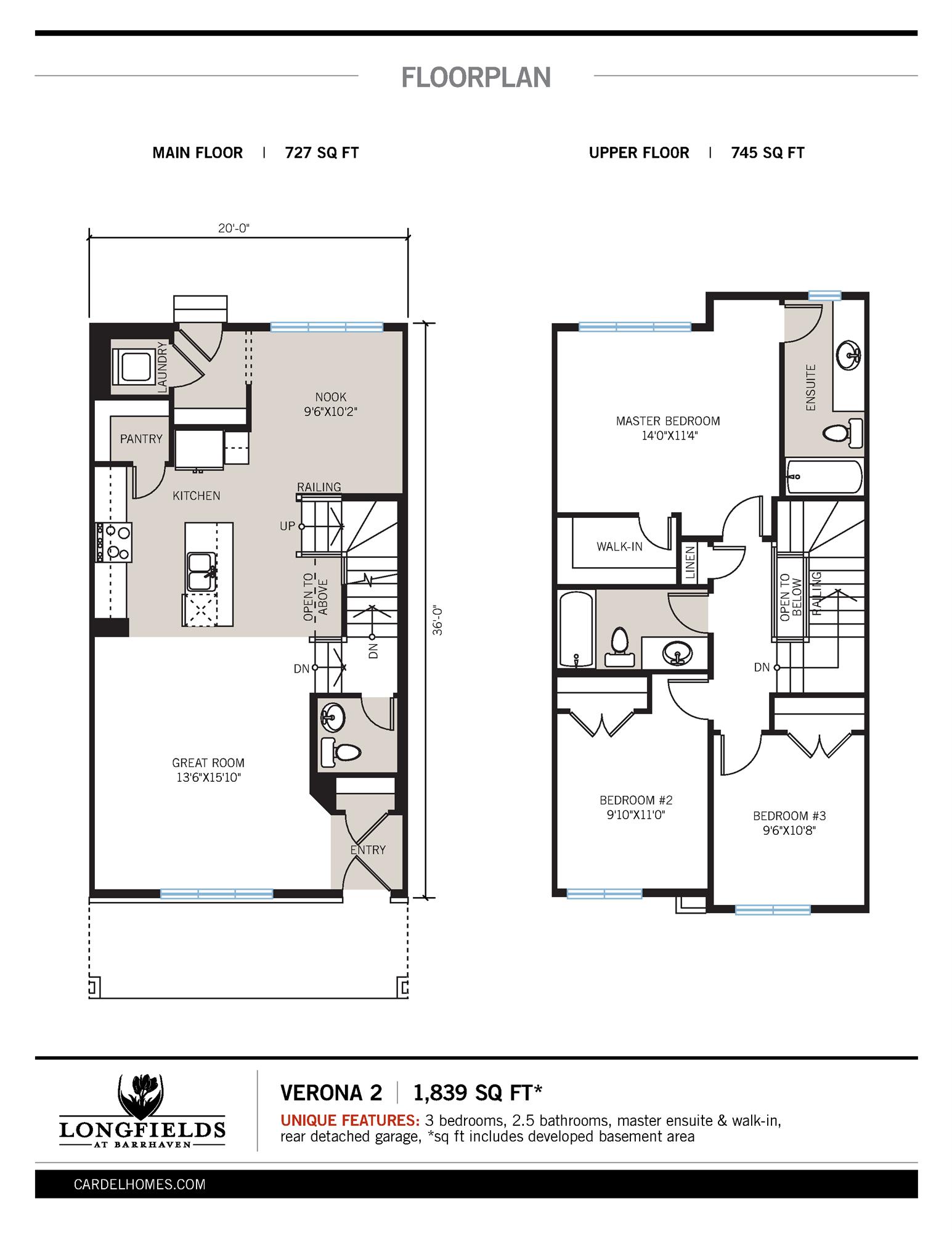 Longfields at Barrhaven | Verona 2 | Floor Plans and Pricing