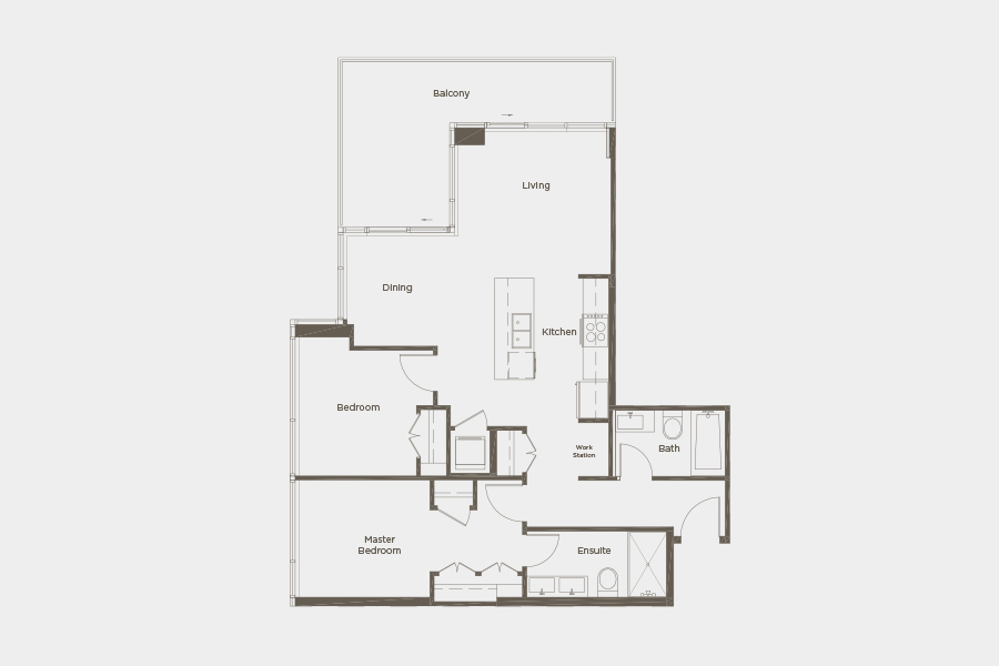 B9 floor plan at Altitude Tower 1 on Burnaby Mountain in Burnaby, BC