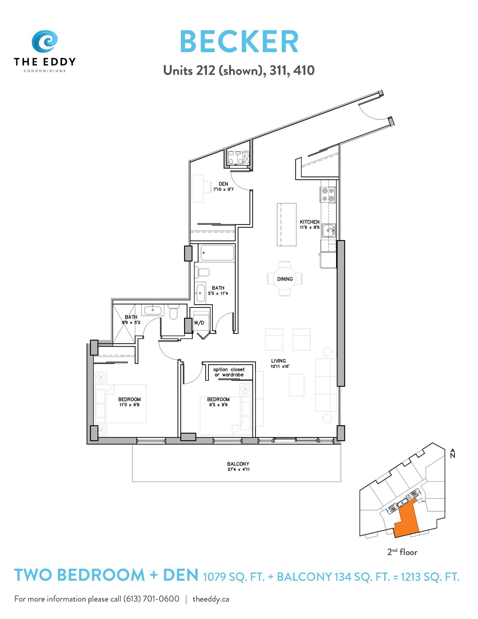 The Eddy Condominiums | 410 - Becker | Floor Plans and Pricing