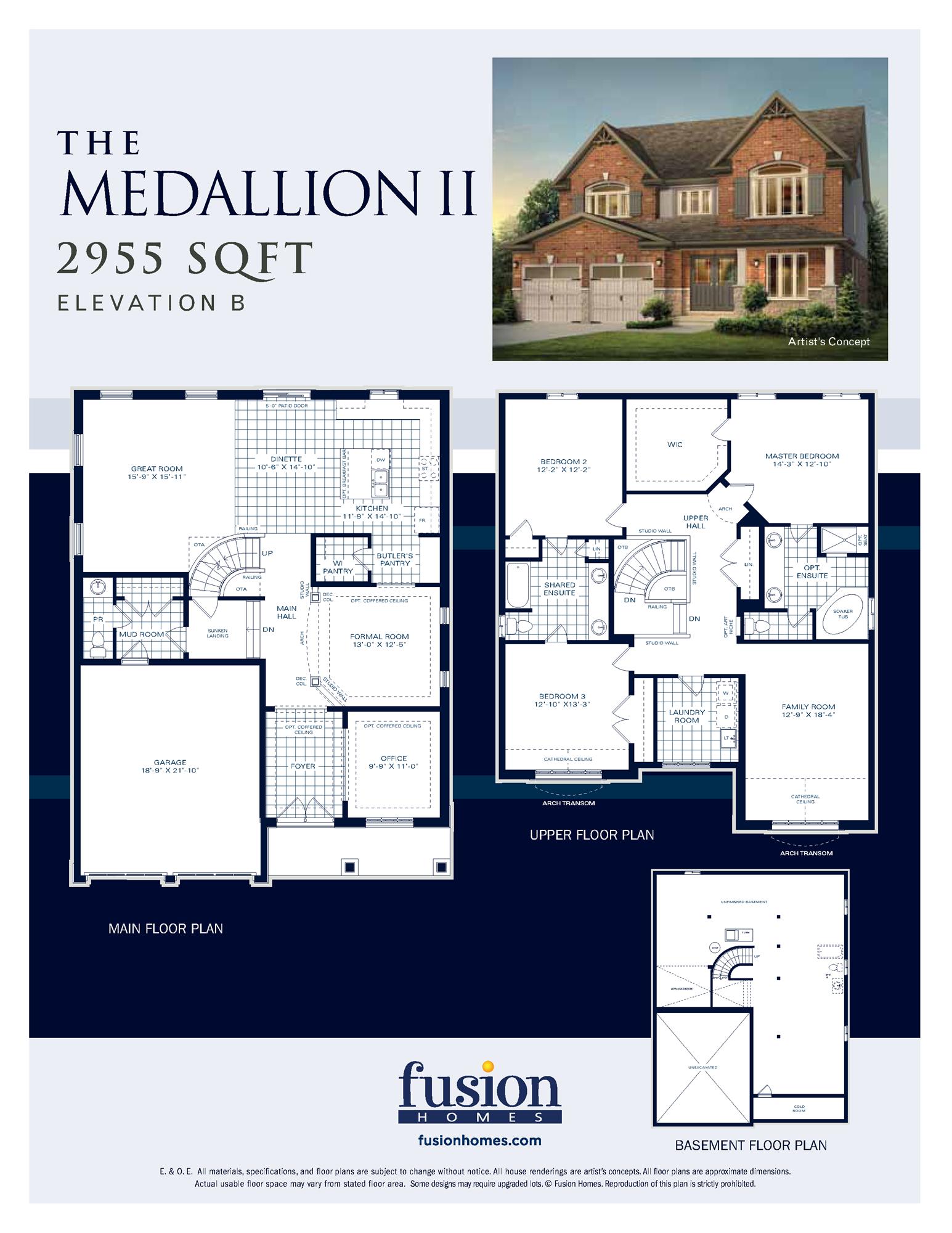 The Medallion II floor plan at Vista Hills by Fusion Homes in Waterloo, ON