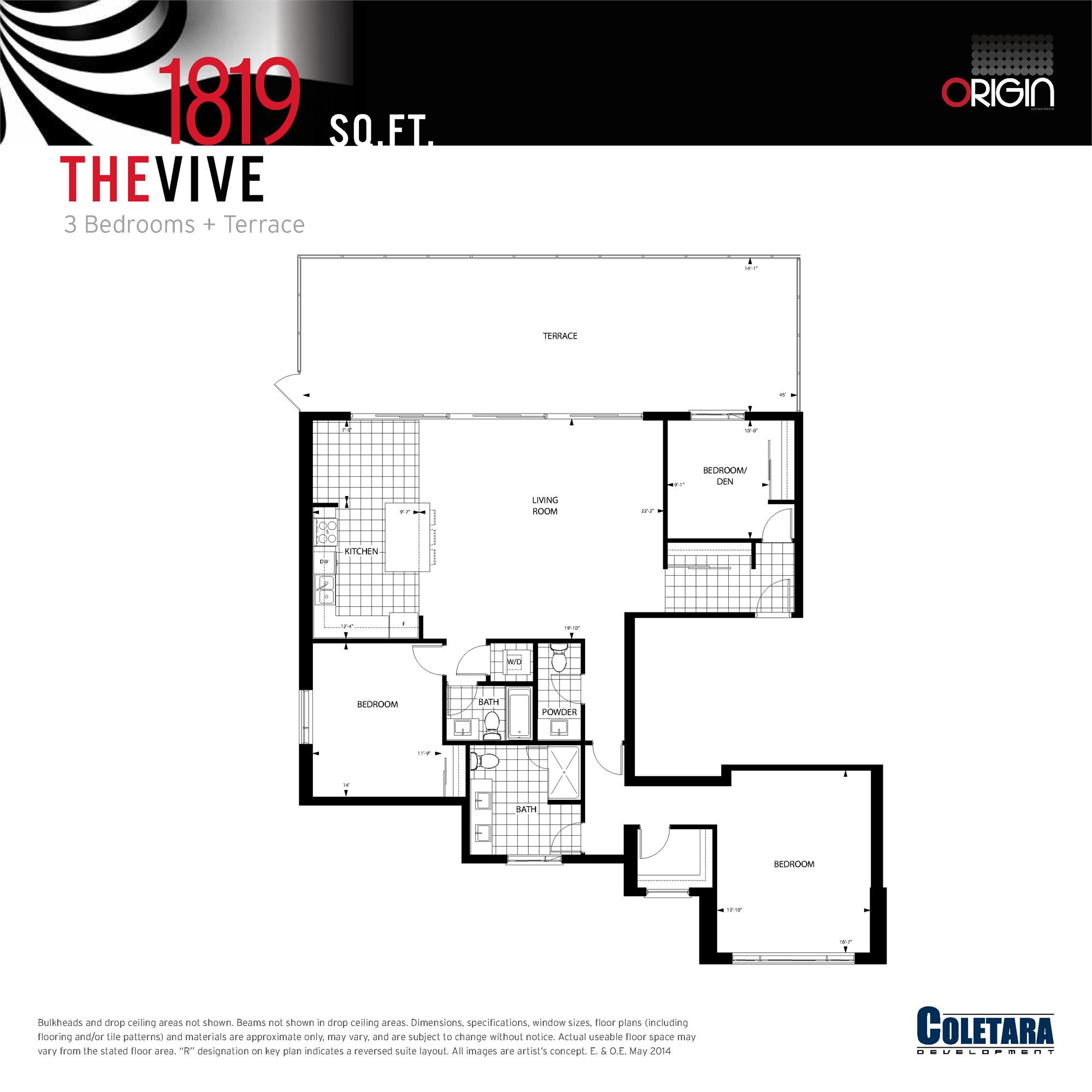 ORIGIN Condominiums - The Vive Floor Plan, Milton ON | Livabl