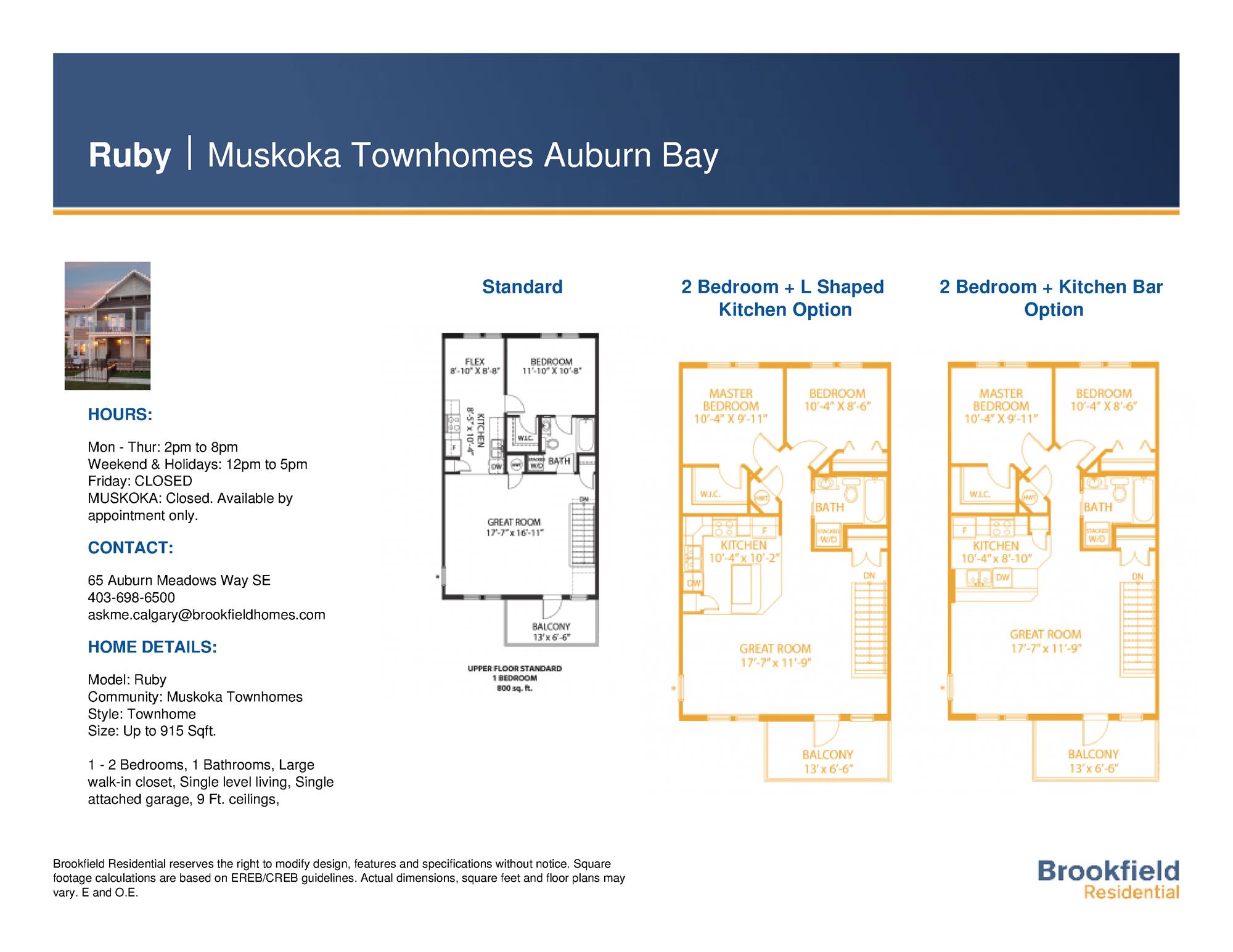 Muskoka Townhomes - Ruby Floor Plan, Calgary AB | Livabl