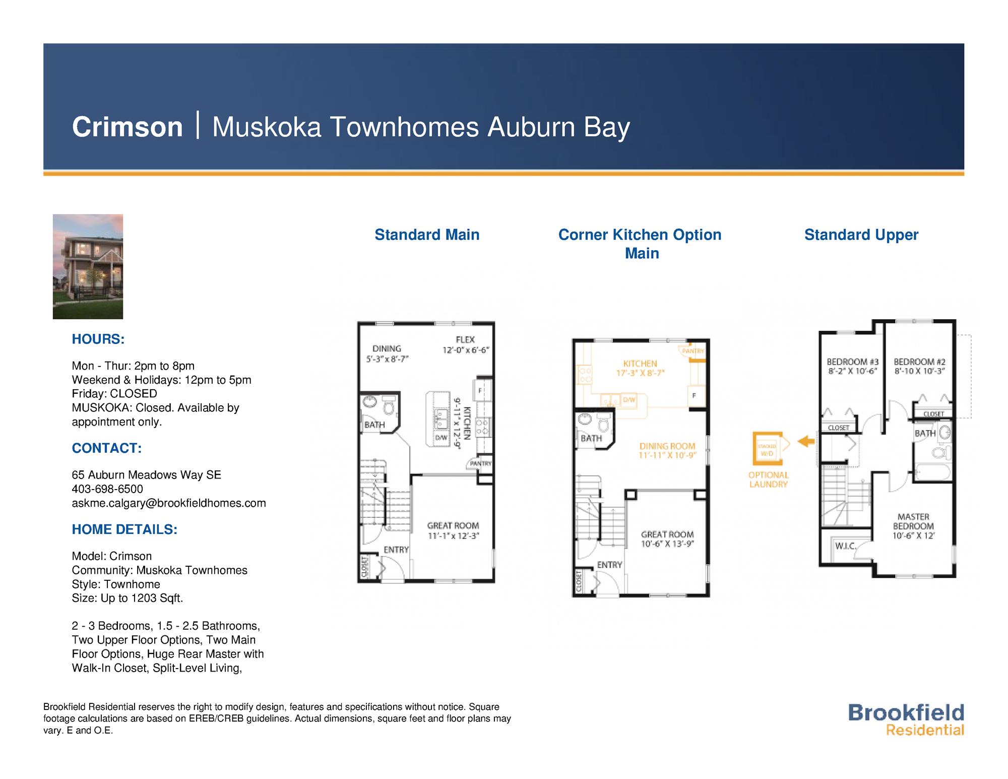 Muskoka Townhomes - Crimson Floor Plan, Calgary AB | Livabl
