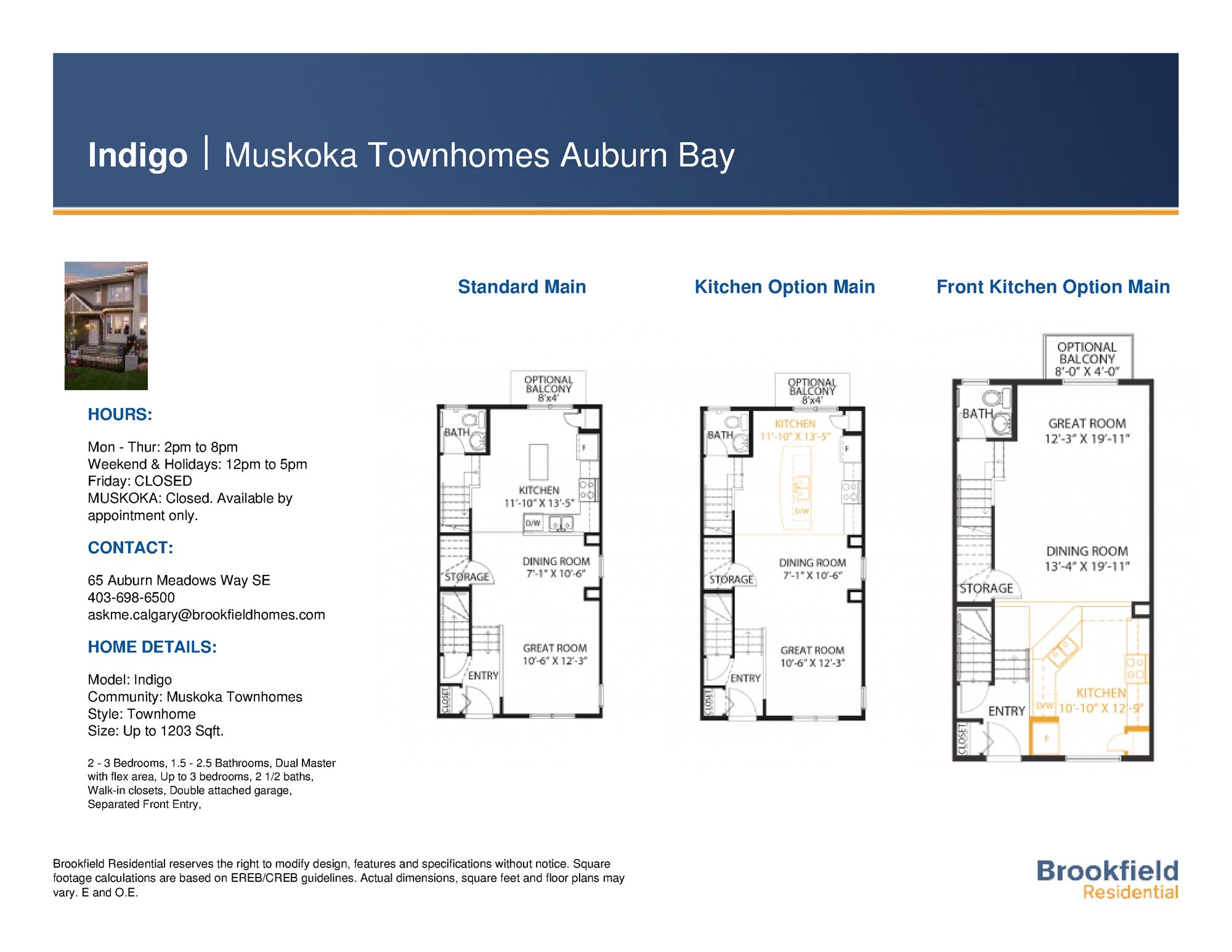 Muskoka Townhomes - Indigo Floor Plan, Calgary AB | Livabl