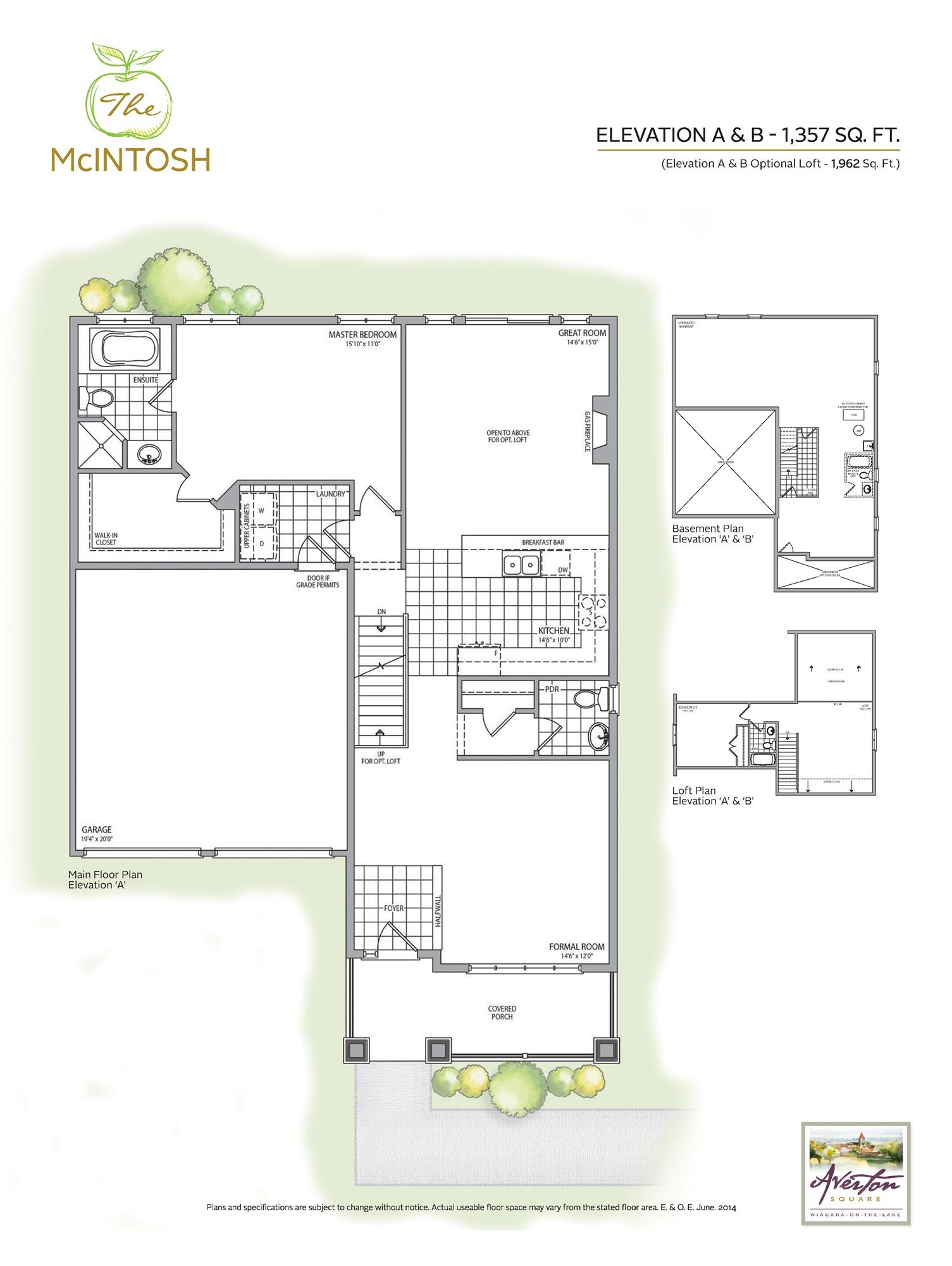 Averton Square - The Mcintosh Floor Plan, Niagara-on-the-Lake ON | Livabl