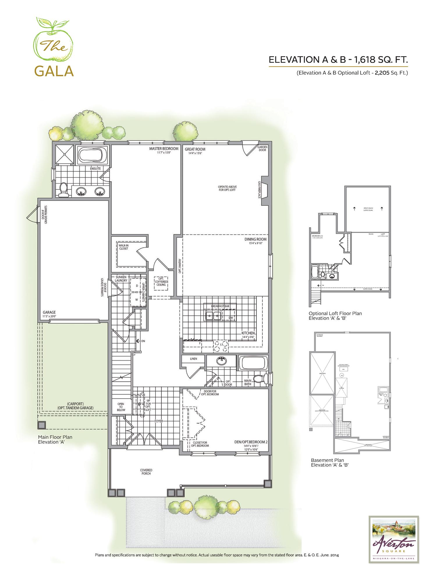 Averton Square - The Gala Floor Plan, Niagara-on-the-Lake ON | Livabl