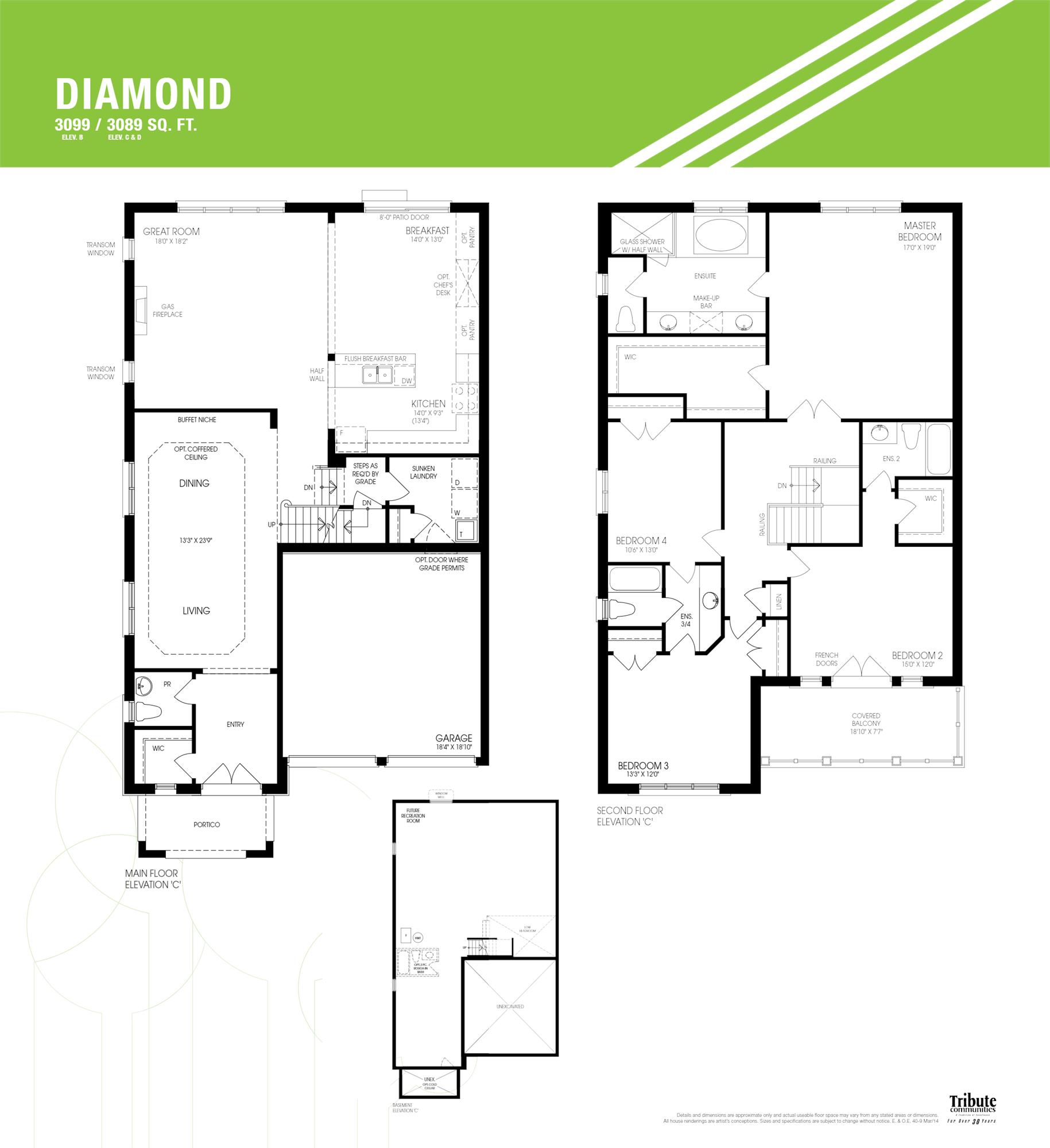 Diamond floor plan at U.C. in Oshawa, ON