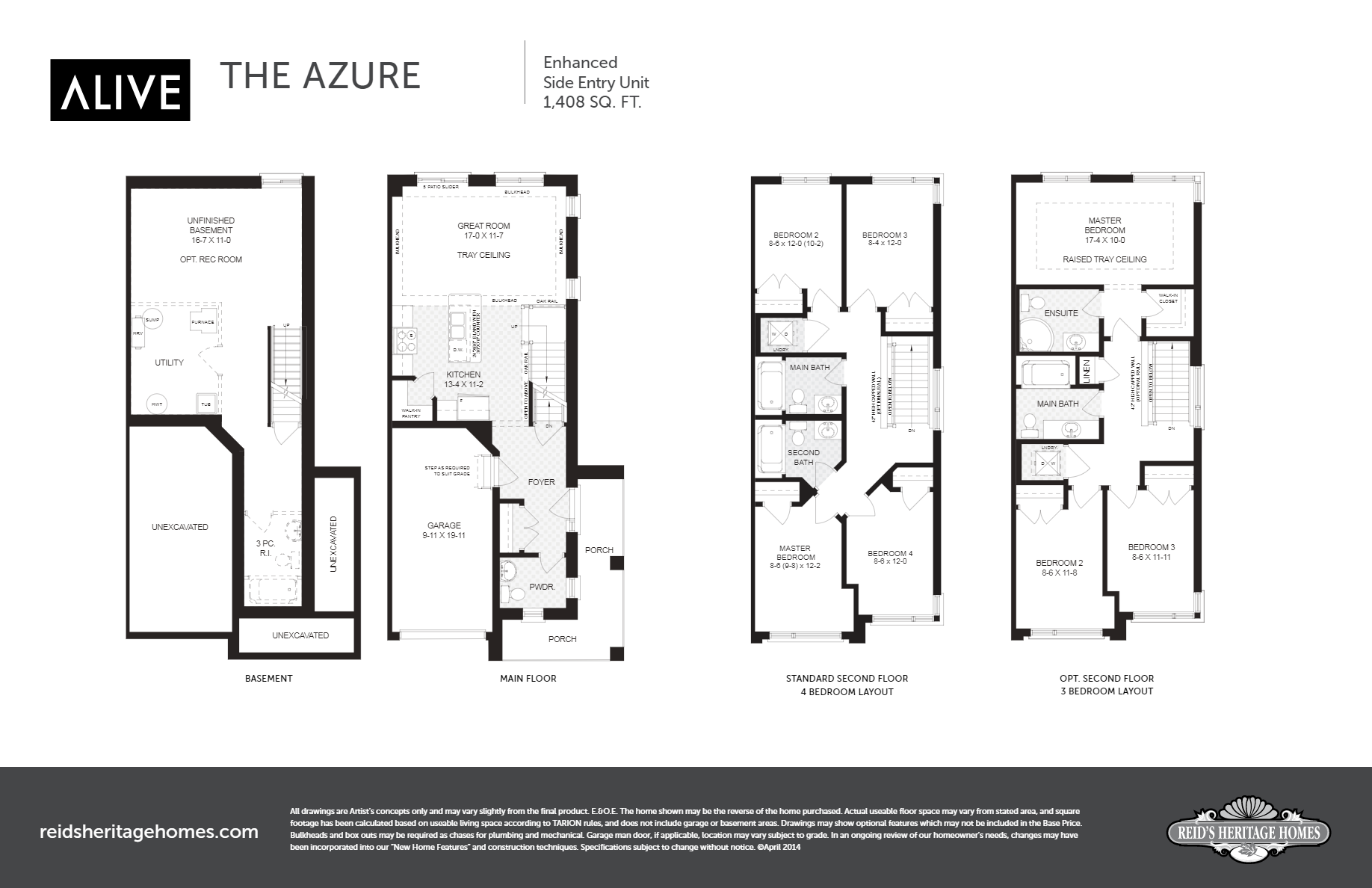 ALIVE Townhomes | The Azure (Enhanced) | Floor Plans and Pricing