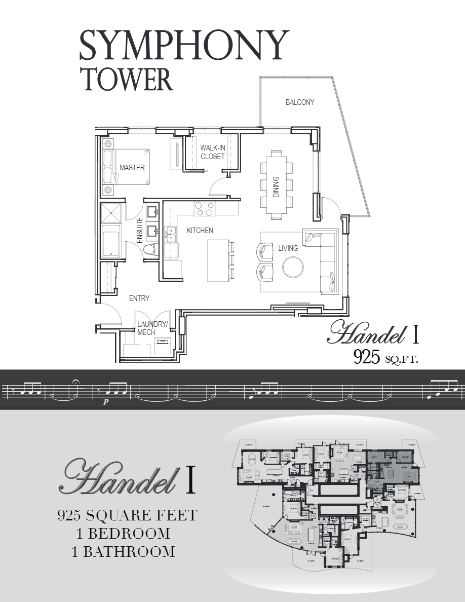 Symphony Tower - Handel I Floor Plan, Edmonton AB | Livabl