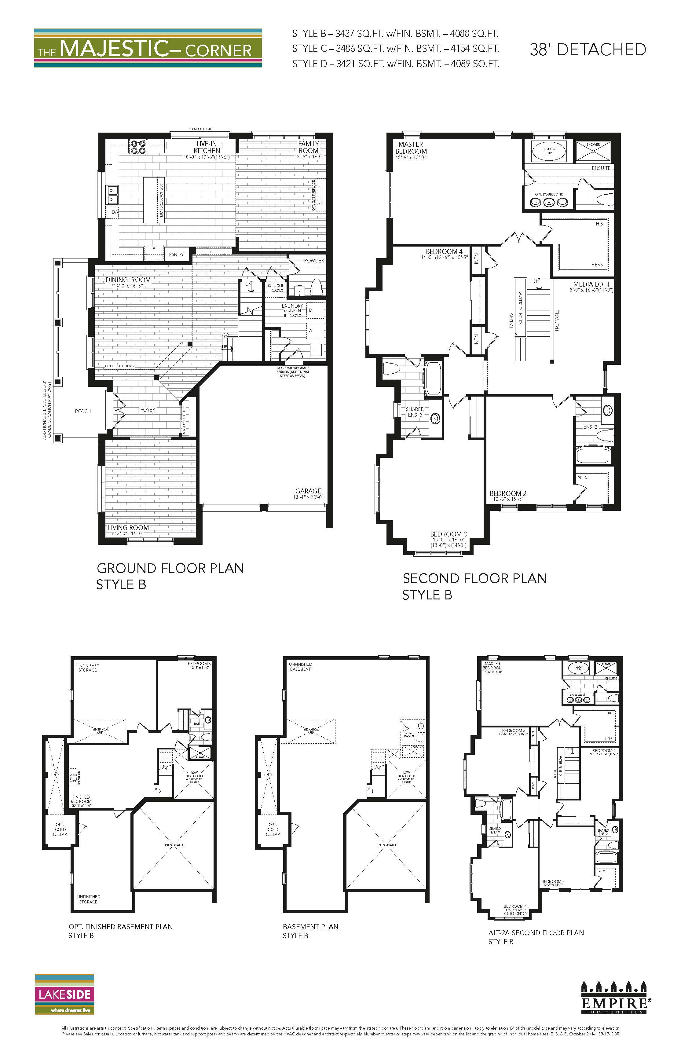 Lakeside Brampton - The Majestic Corner Floor Plan, Brampton ON | Livabl
