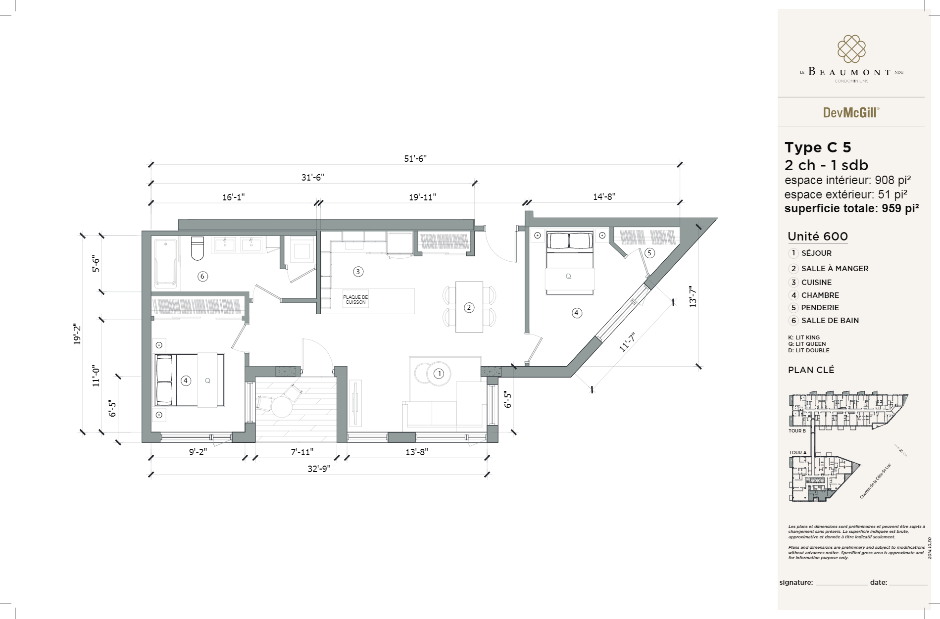 Beaumont - C5 Floor Plan, Montréal QC | Livabl