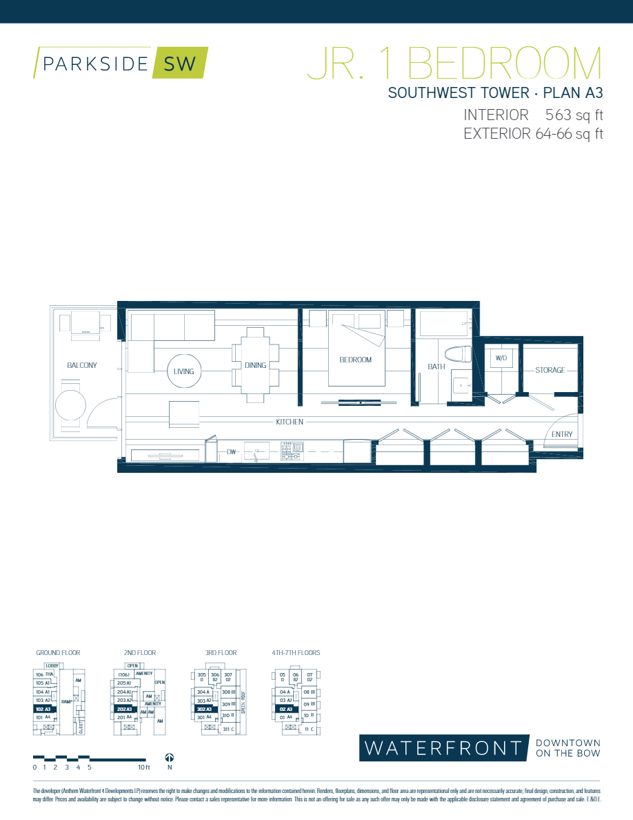 Waterfront Parkside South West Tower | A3 | Floor Plans and Pricing