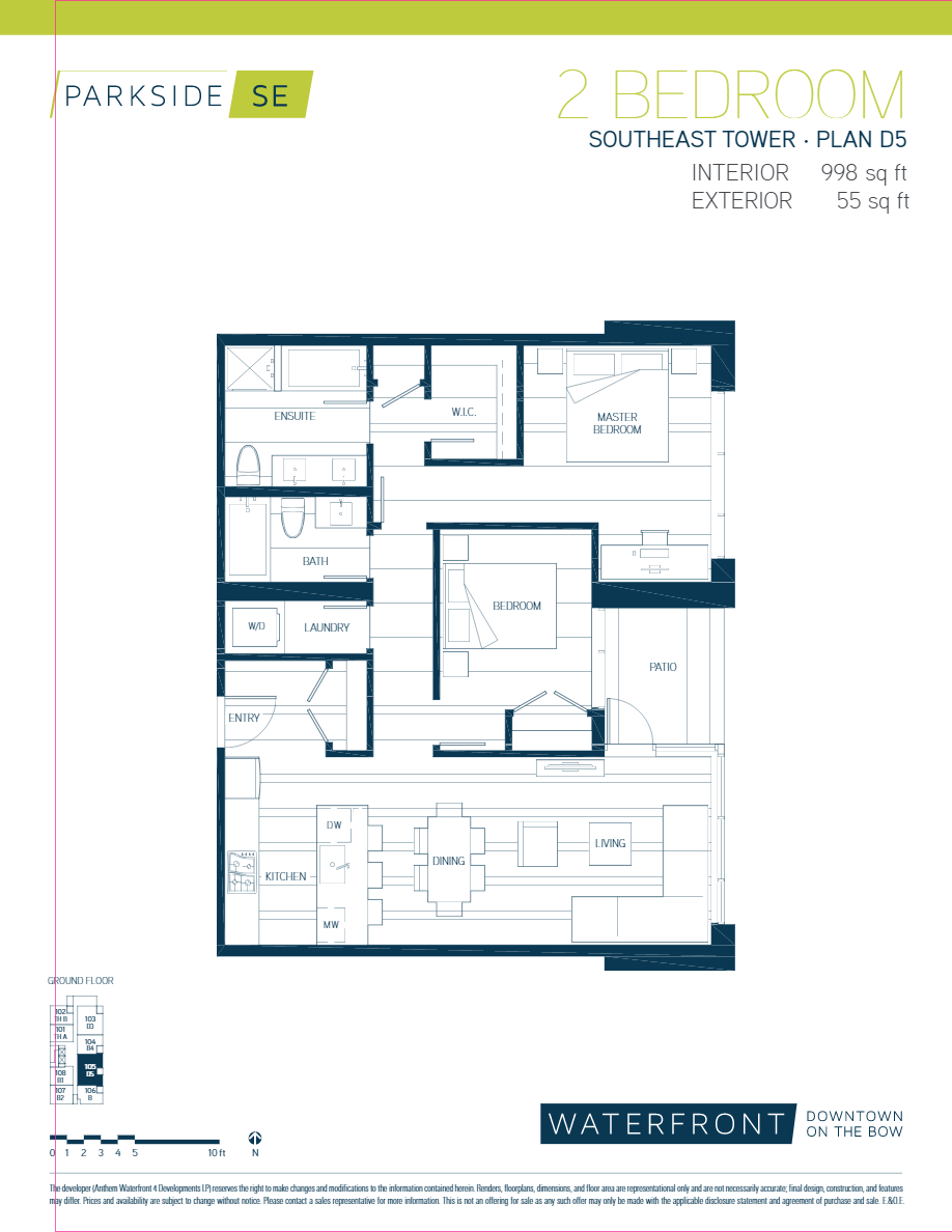 Waterfront Parkside South East Tower | D5 | Floor Plans and Pricing