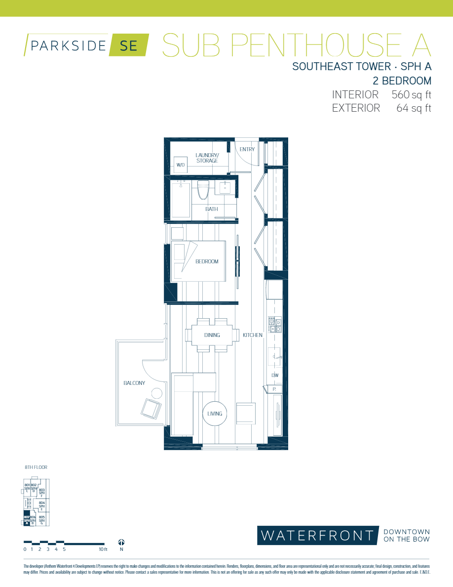Waterfront Parkside South East Tower - SPH A Floor Plan, Calgary AB ...