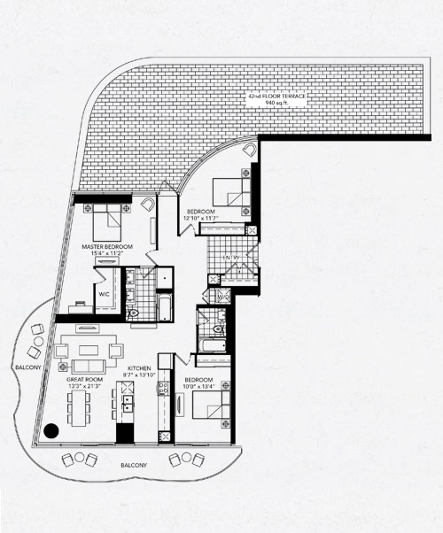 Claridge Icon - Saarinen Floor Plan, Ottawa ON | Livabl