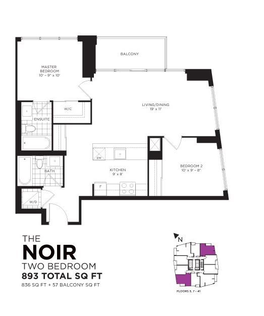 Noir floor plan at PSV2 in Mississauga, ON