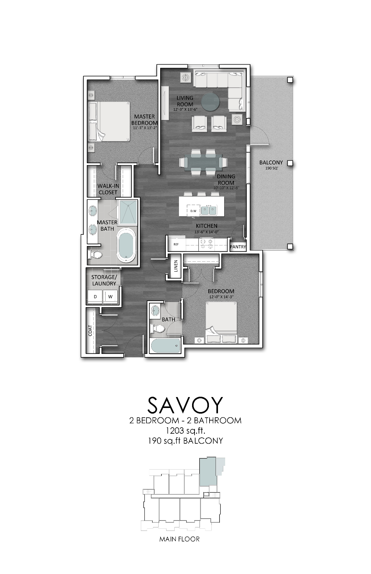 Savoy floor plan at Cascade Condos in Edmonton, AB