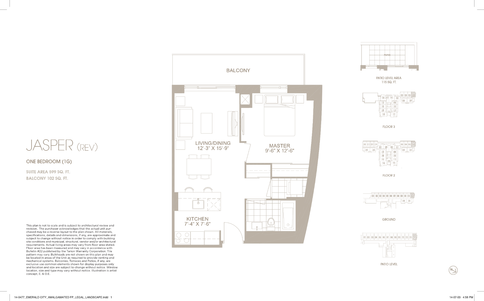 Emerald City 2 - Jasper Floor Plan, Toronto ON | Livabl