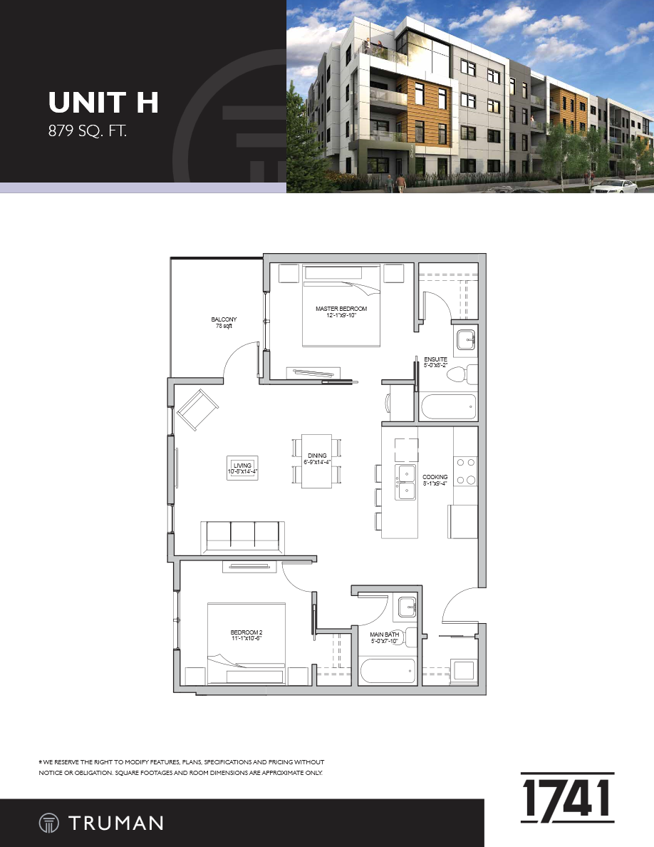 1741 | Unit H | Floor Plans and Pricing