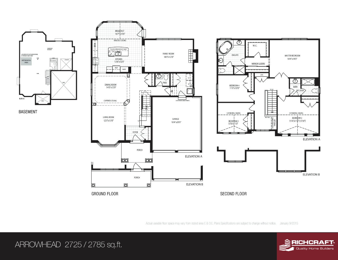 Arrowhead floor plan at Trailsedge East in Ottawa, ON