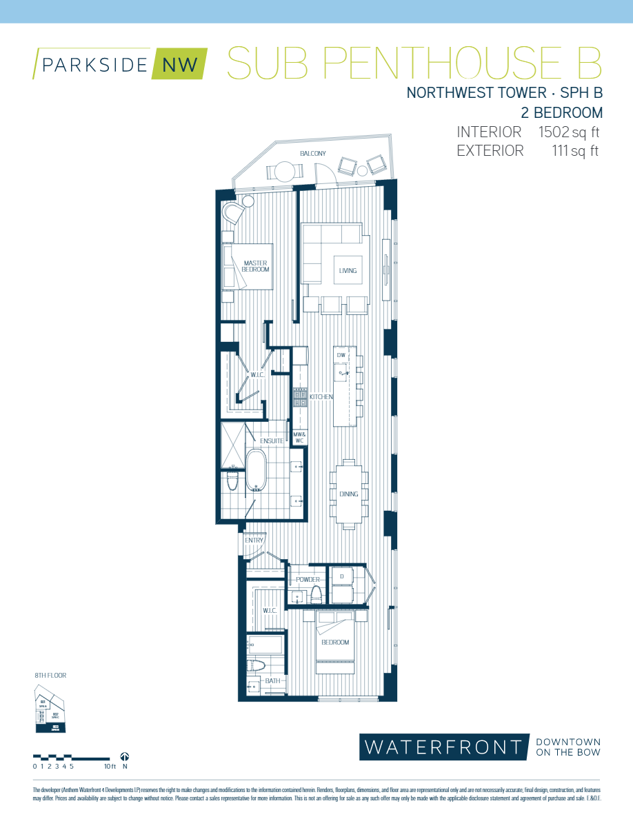 Waterfront Parkside North West Tower - SPH B Floor Plan, Calgary AB ...