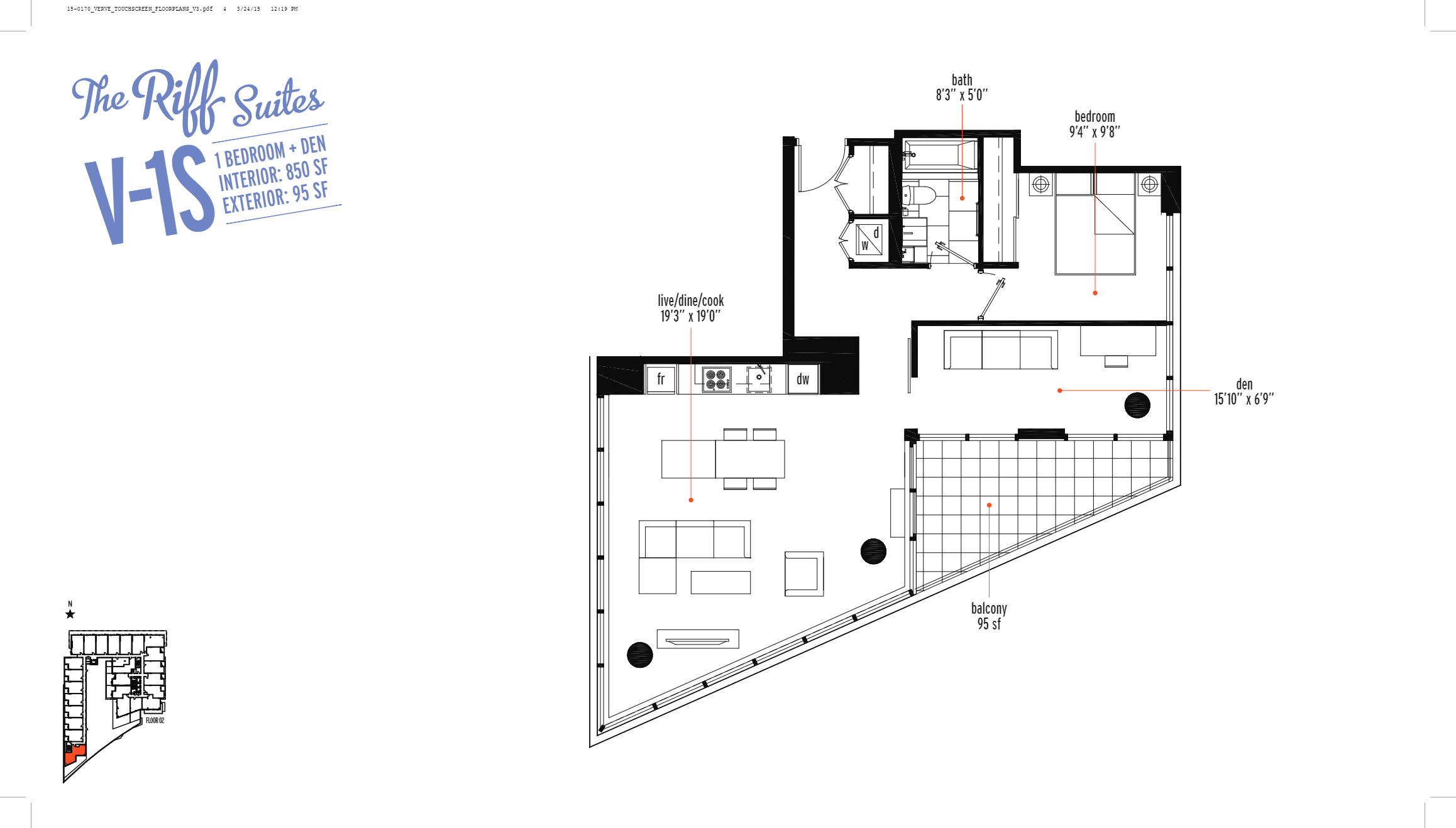 Verve - V-1S Floor Plan, Calgary AB | Livabl