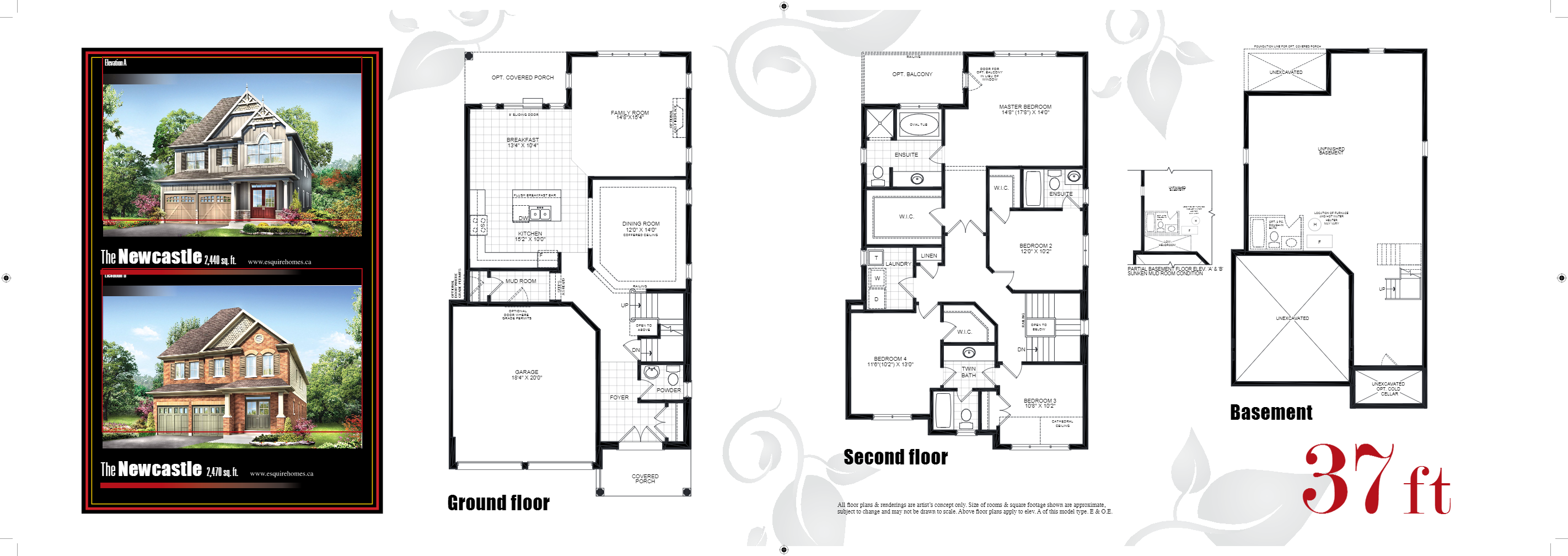 Northglen, Phase 3 by Esquire Homes | The Newcastle | Floor Plans and ...