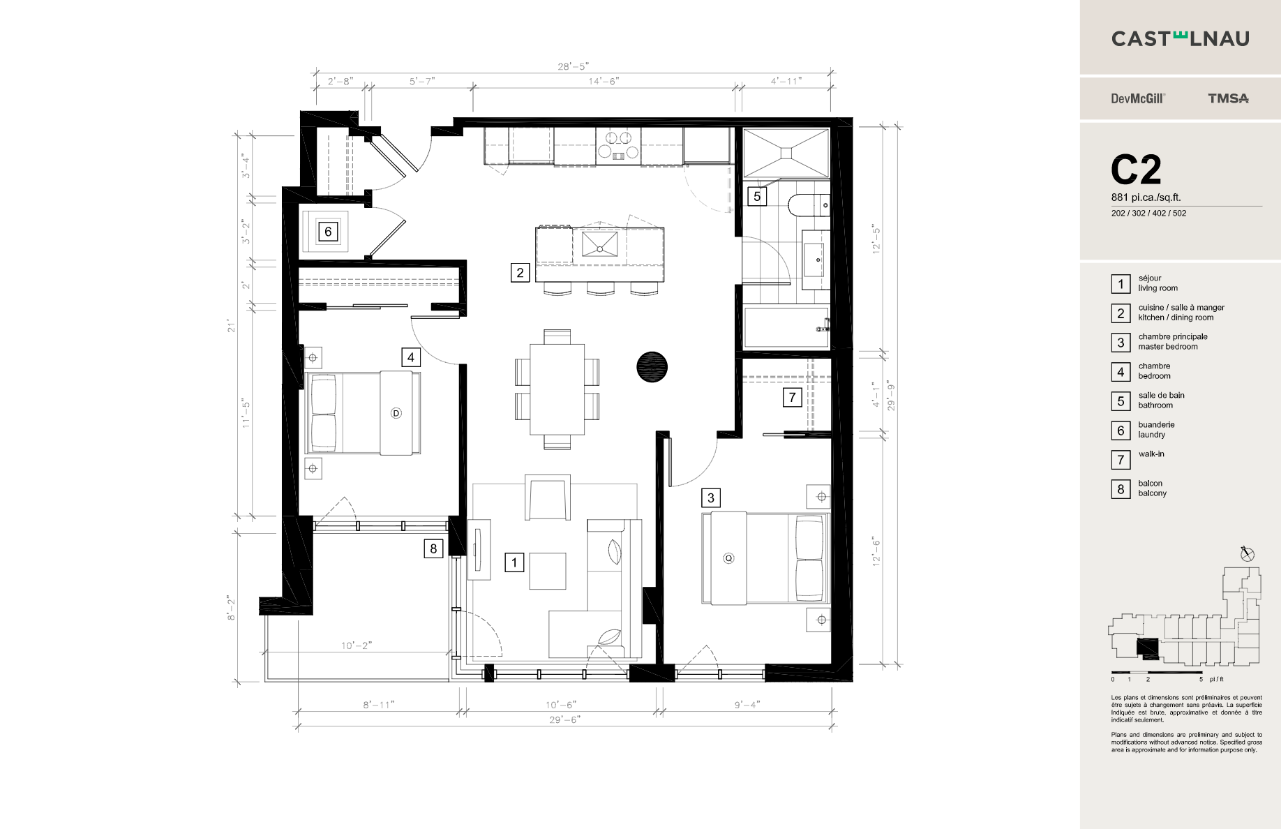 Castelnau - C2 Floor Plan, Montréal QC | Livabl