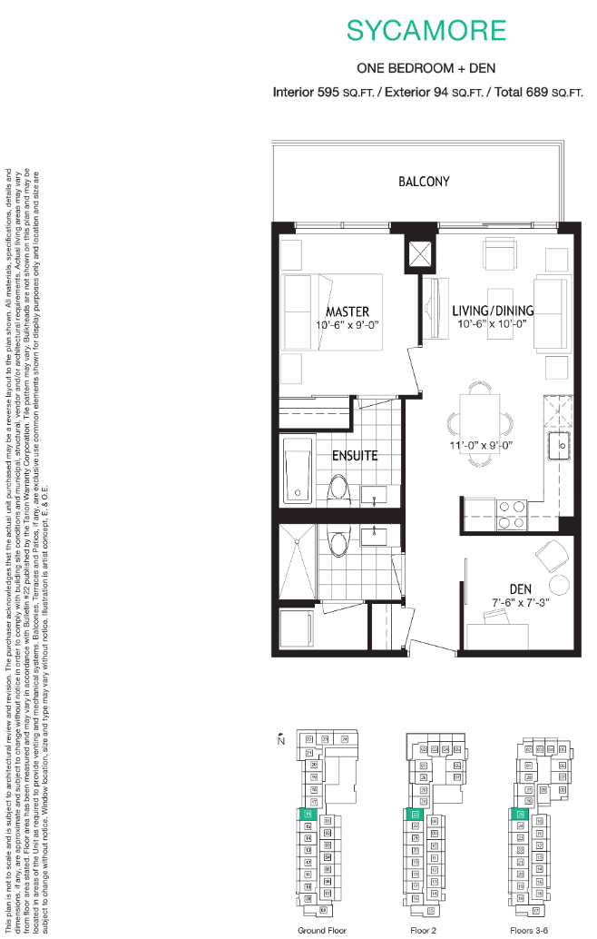 The Colours of Emerald City - Sycamore Floor Plan, Toronto ON | Livabl
