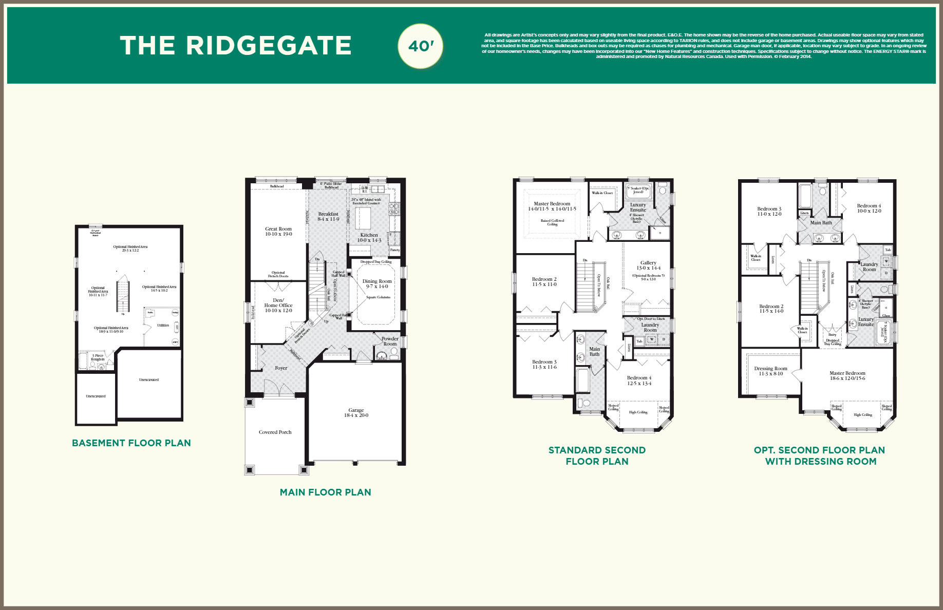 Eby Estates | Ridgegate | Floor Plans and Pricing