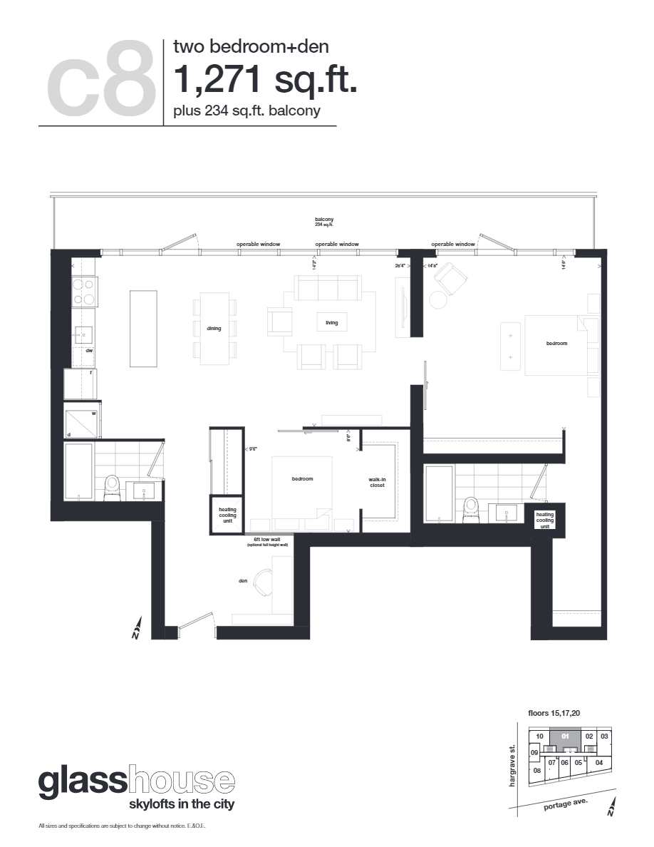C8 floor plan at Glasshouse Lofts in Winnipeg, MB
