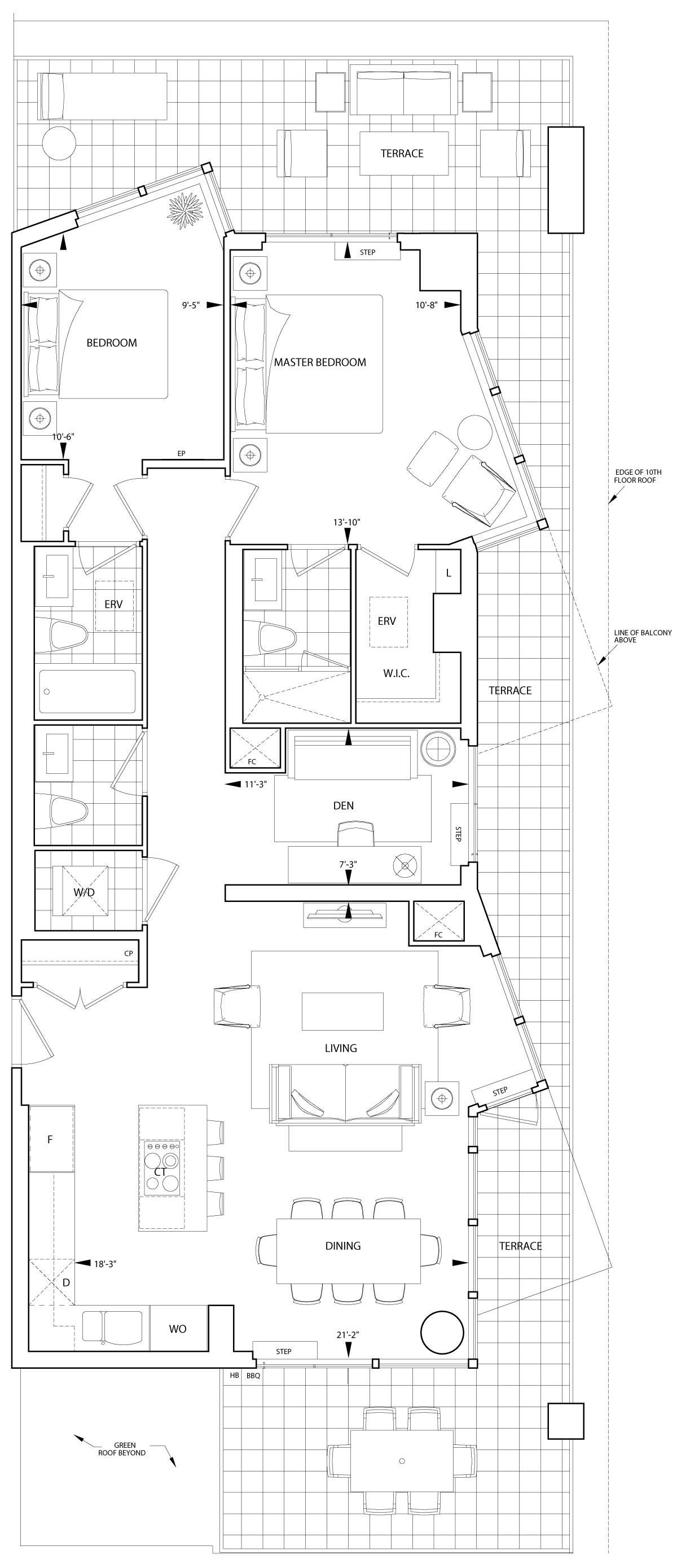 Aqualina - 2C+DT Floor Plan, Toronto ON | Livabl