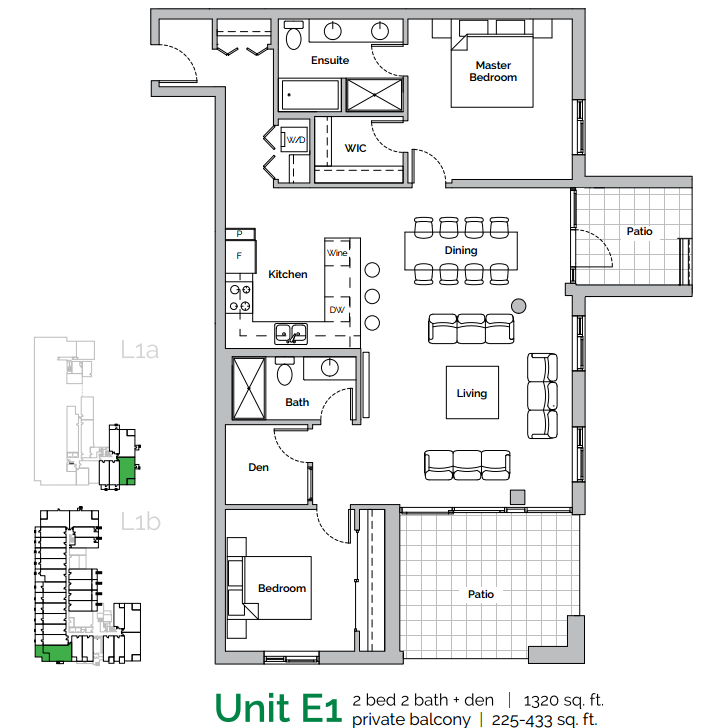 Radius Bridgeland - E1 Floor Plan, Calgary AB | Livabl