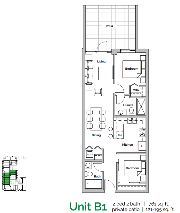 Radius Bridgeland - B1 Floor Plan, Calgary AB | Livabl