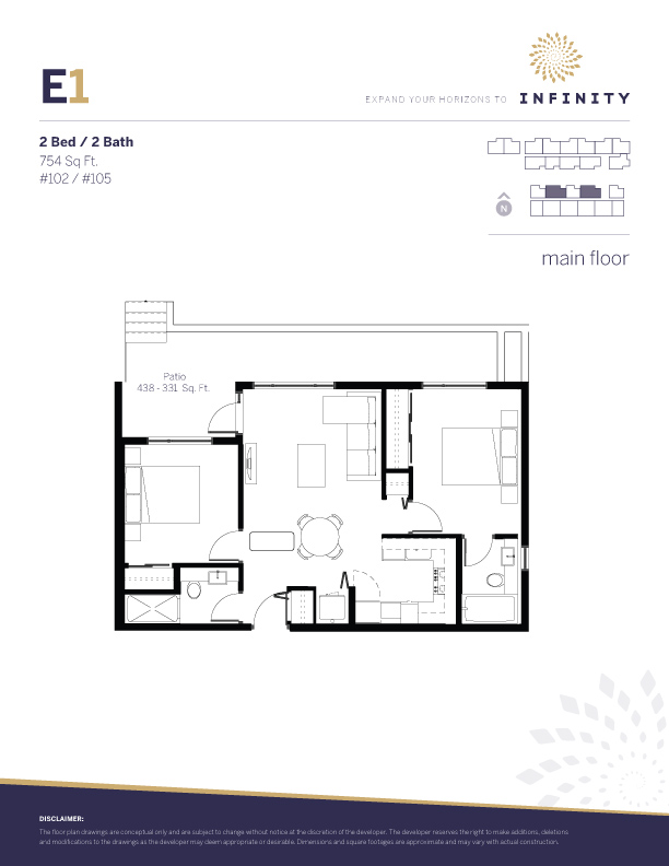 Infinity - E1 Floor Plan, Burnaby BC | Livabl