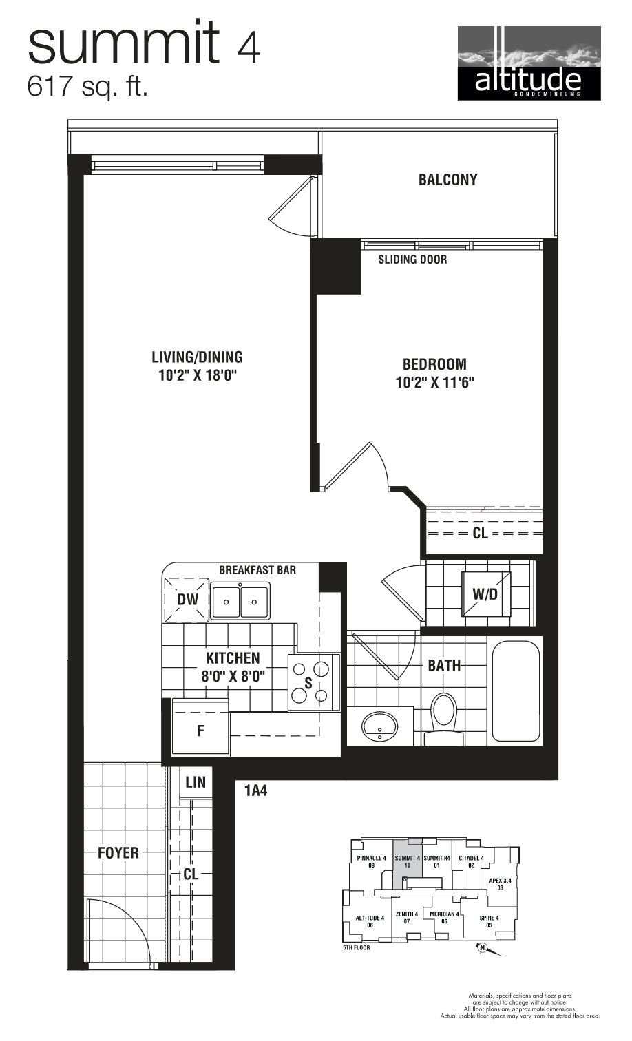 Summit floor plan at Altitude Condominiums in Toronto, ON
