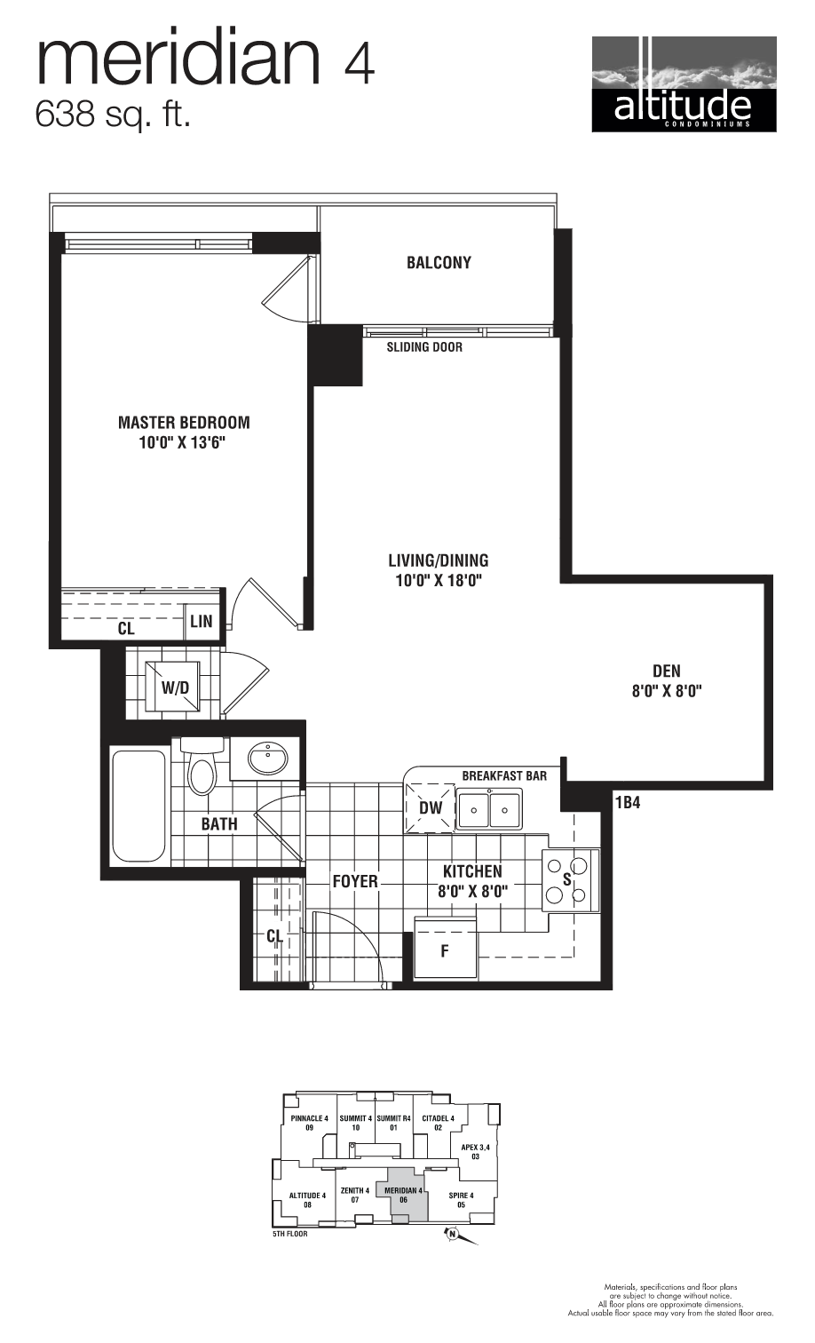 Meridian floor plan at Altitude Condominiums in Toronto, ON