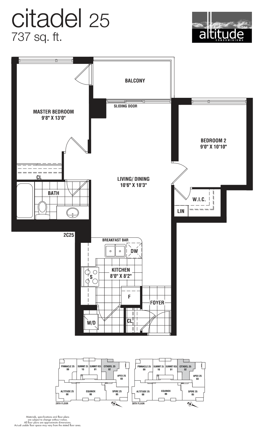 Citadel floor plan at Altitude Condominiums in Toronto, ON