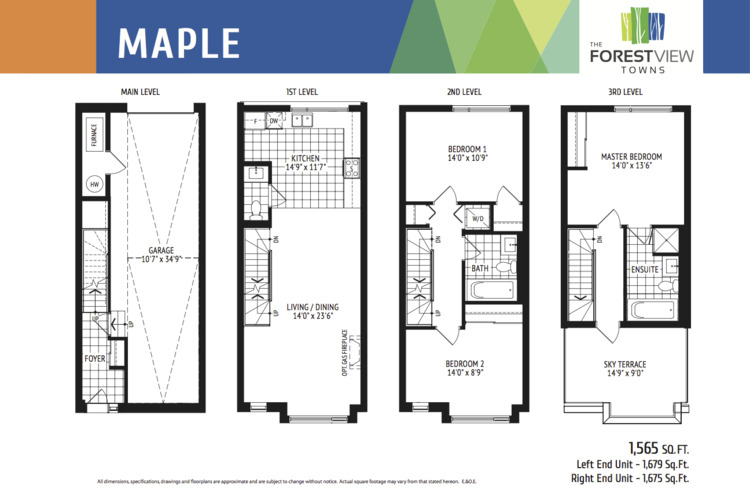 Forestview Towns | Maple | Floor Plans and Pricing