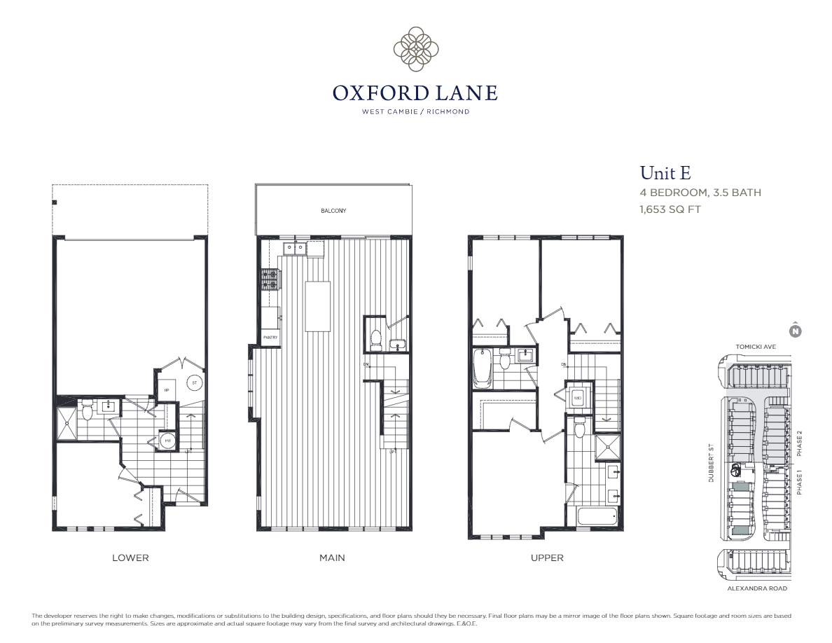Oxford Lane - E Floor Plan, Richmond BC | Livabl