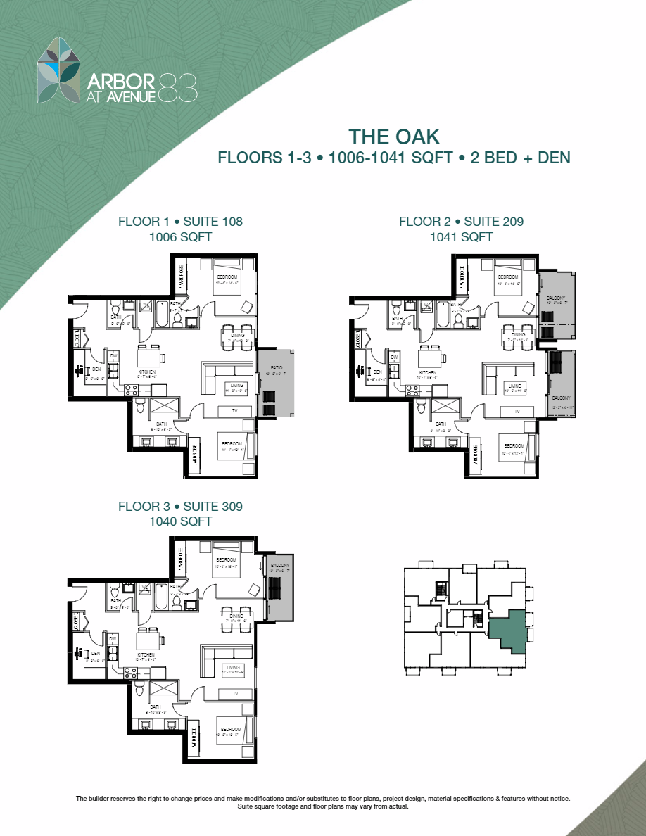 The Arbor at Avenue 83 | The Oak | Floor Plans and Pricing