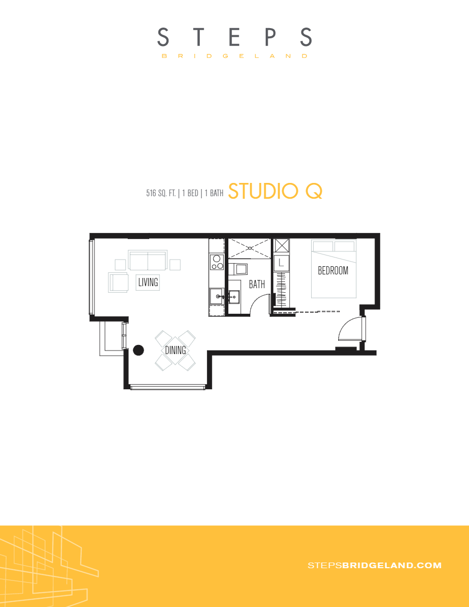 Steps Bridgeland - Q Floor Plan, Calgary AB | Livabl